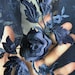 3D Rose Flower Fabric, Navy Blue Lace Fabric, Floral Leaf Lace Fabric ...