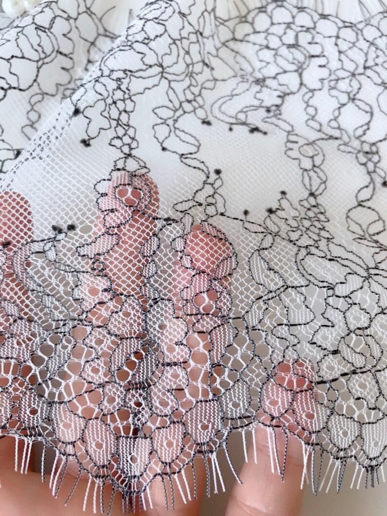 Two-tone Lace Trim Soft Chantilly Bridal Lace Exquisite - Etsy