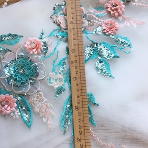 Gorgeous Sequins Rhinestone Embellishments 3D Flower Applique for Prom ...