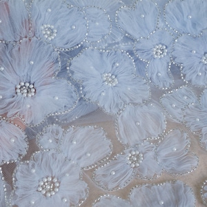 Beautiful Bridal Lace With Large Flowers, Pearls Beaded 3D Florals Lace ...