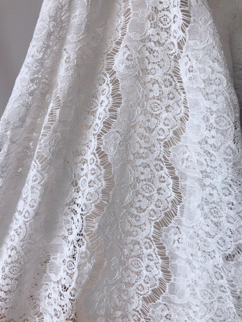 Beautiful Floral Scallops Corded Lace Fabric 57 Wide | Etsy