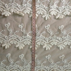 Beige Wedding Lace Fabric, Cotton Embroider Lace Fabric, Vintage Bridal ...