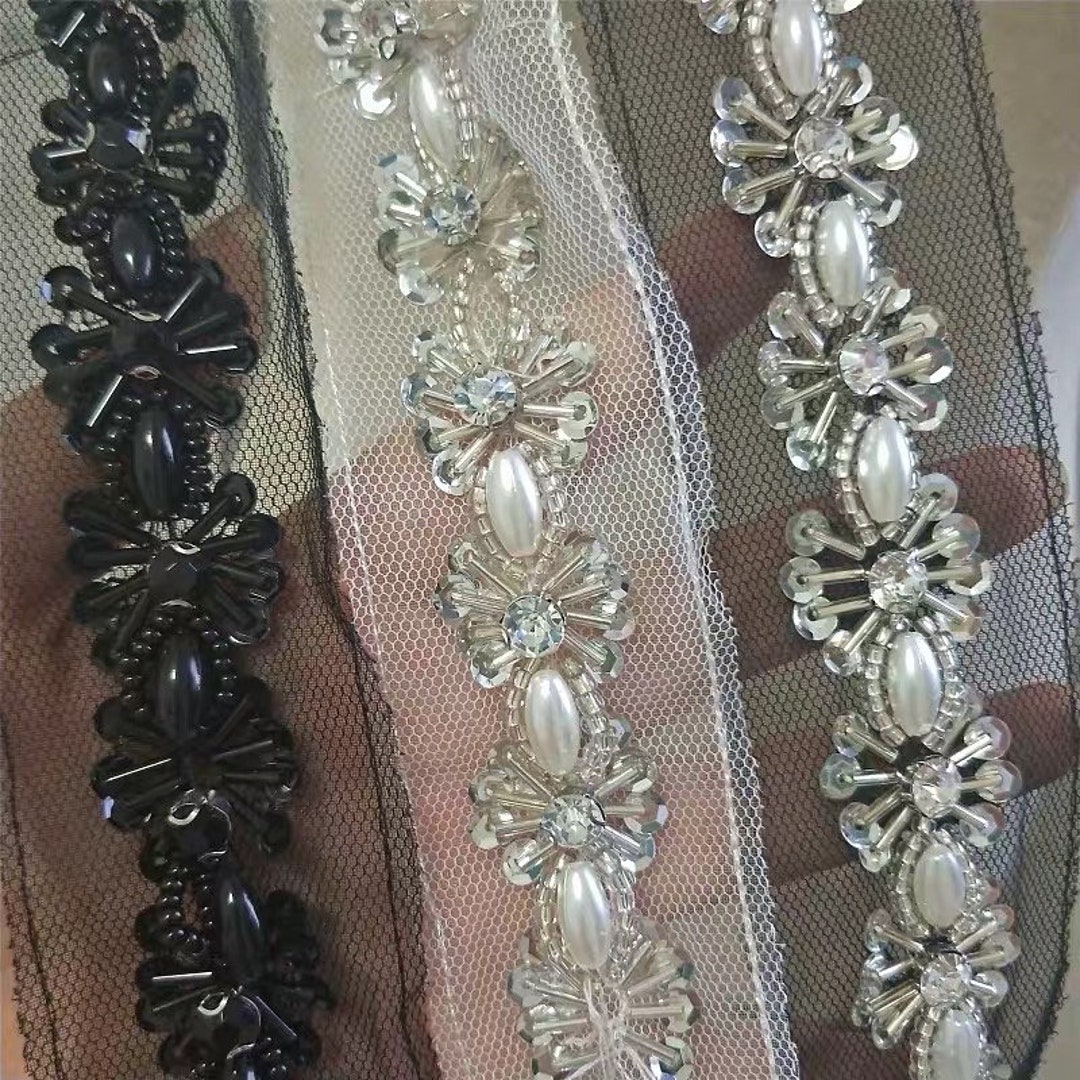 Beaded Trims, Lace Beaded Trimming for Bridal Bridesmaid Gown, Baby ...