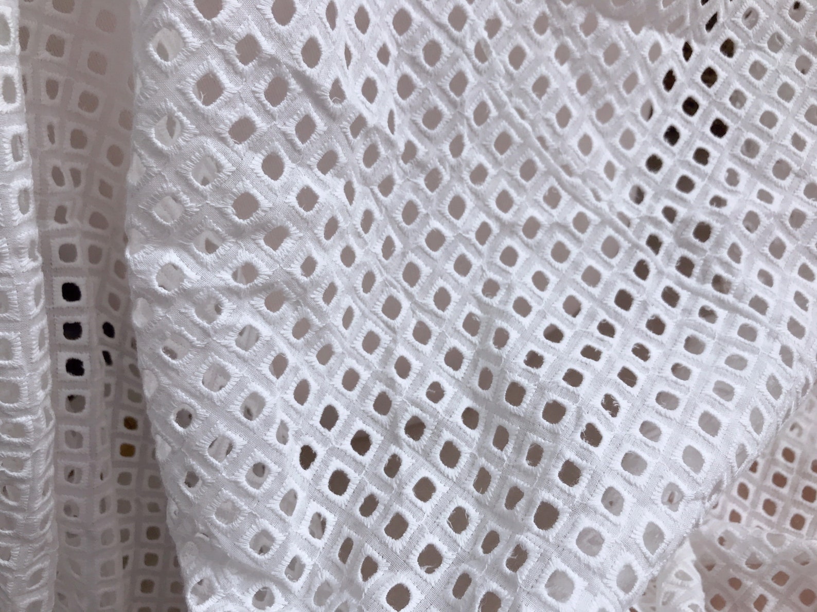Cotton Fabric, off White Eyelet Cotton Fabric, Classic Eyelet Fabric ...