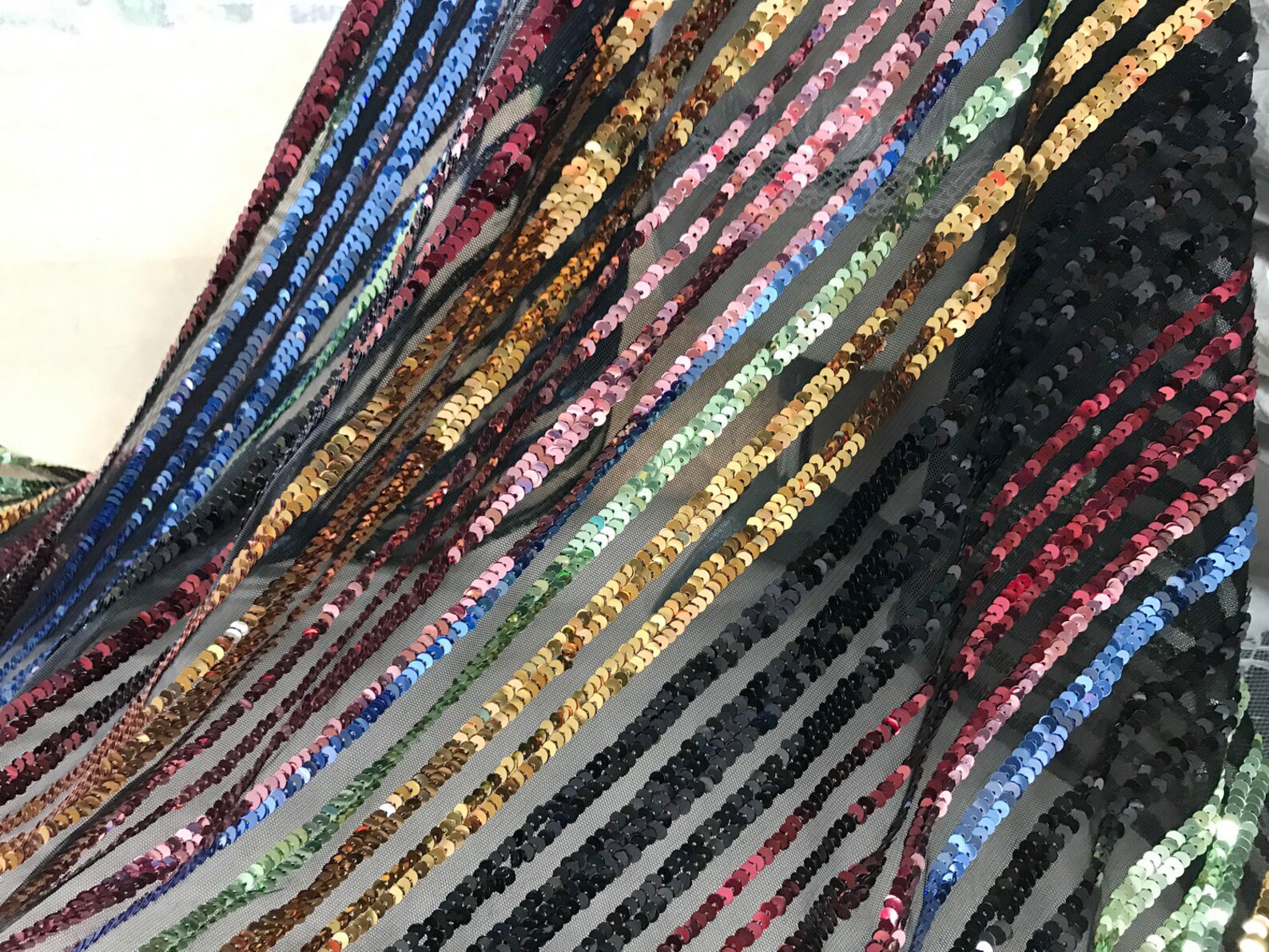5mm Sequin Fabric Material Sparkling Colorful Sequins Lace | Etsy