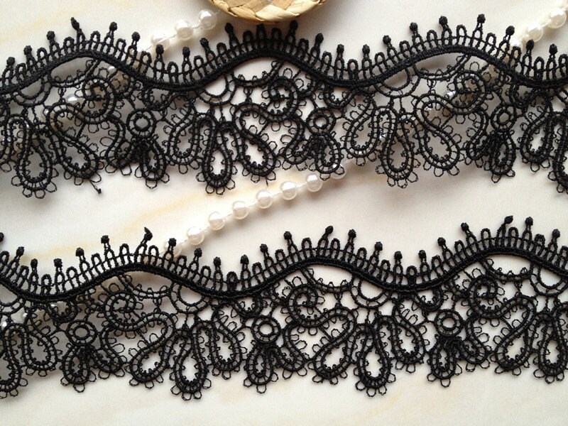 Venise Lace Trim Black Lace Trim Exquisite Lace Trim Black - Etsy