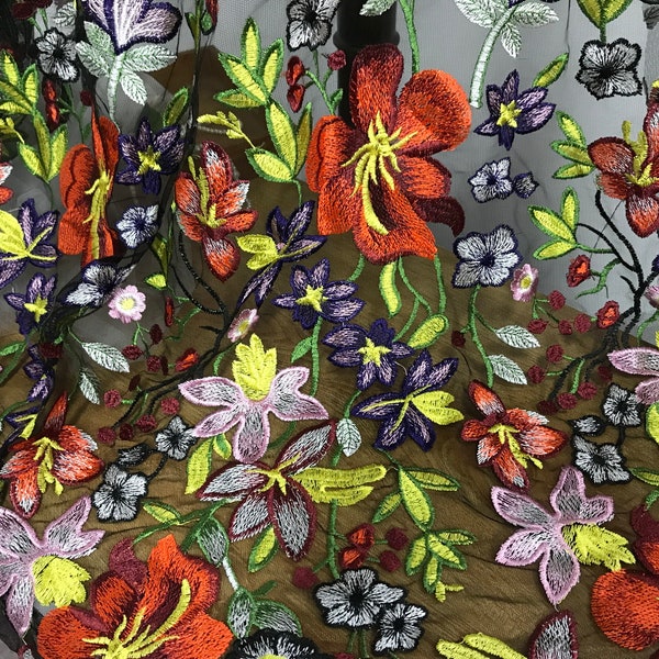 Floral Lace Fabric - Etsy