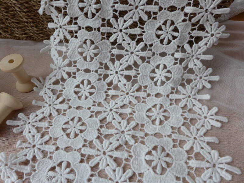 Wide Cotton Lace Off White Crochet Style Lace Fabric for | Etsy