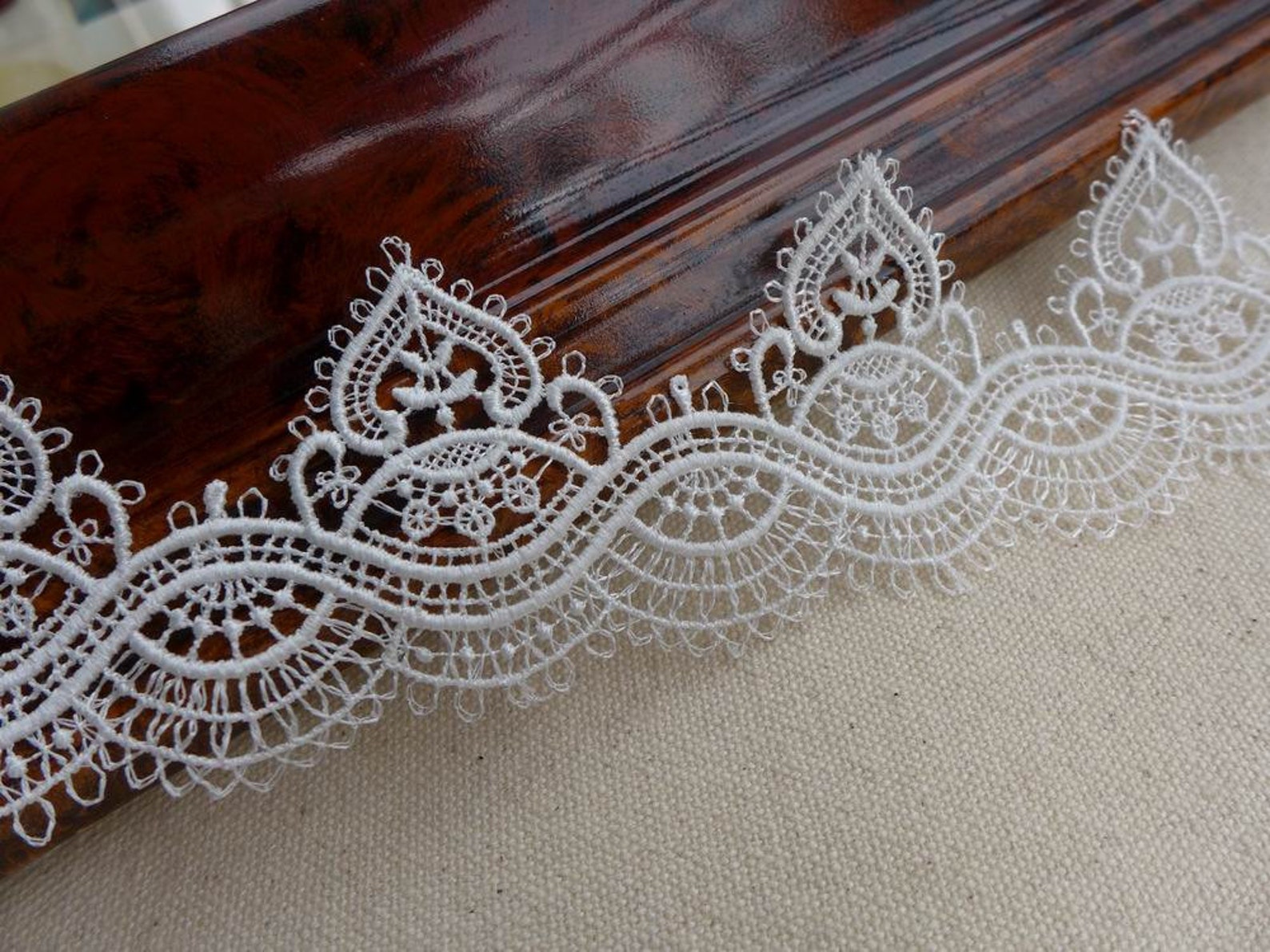 Delicate White Lace Fabric Trim Vintage White Lace Trim for - Etsy