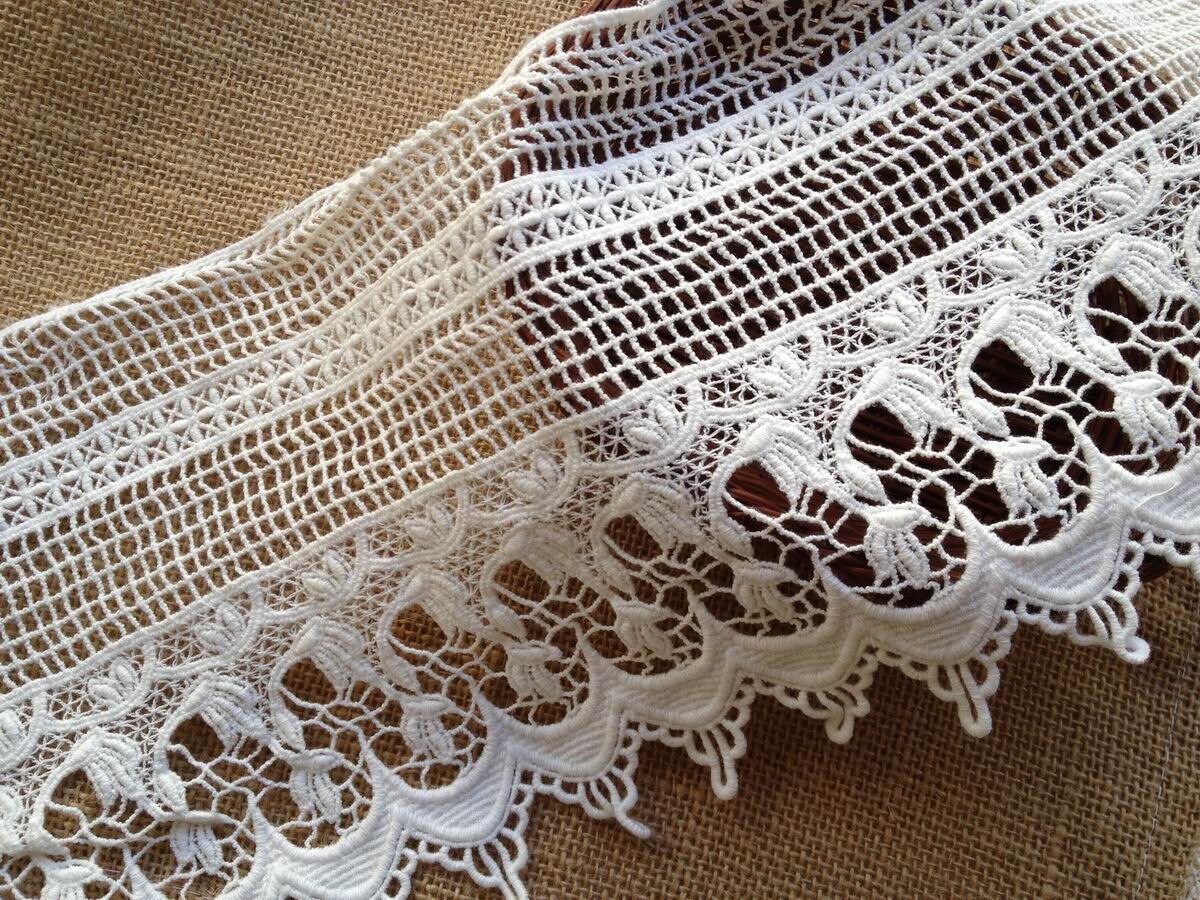 Crochet Lace Trim White Cotton Lace Vintage Lace Trim | Etsy