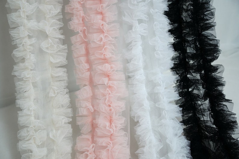 3.5 Wide Pleated Mesh Trim Soft Ruffled Trim for - Etsy