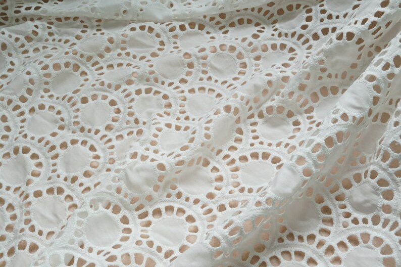 Cotton Fabric off White Circle Pattern Fabric Cotton - Etsy