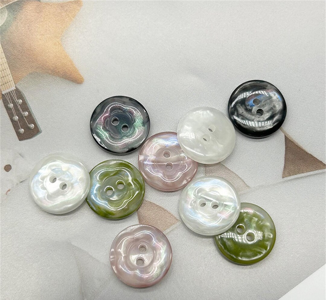 Glossy Buttons Shimmer Round Buttons Clothing Sewing Accessory - 20 Pcs ...