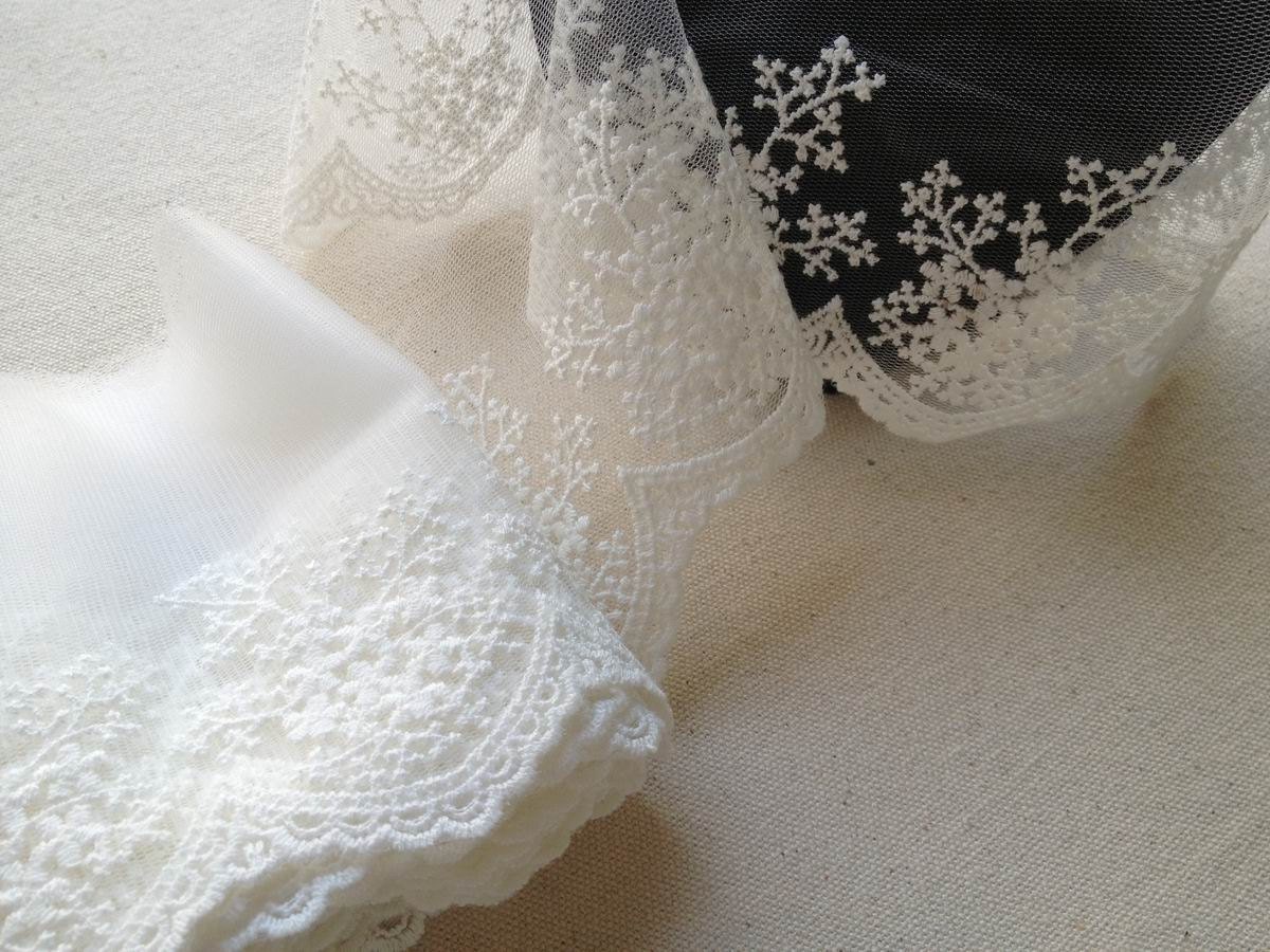 White Lace Trim Mesh Lace Embroidery Lace With Snow Wedding - Etsy