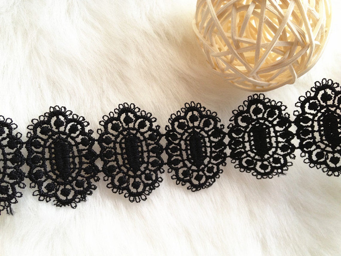 2 Yards Black Venice Lace Trim Retro Jewelry Lace 1.57 Inches - Etsy