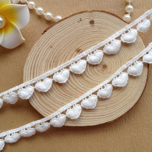 White Cotton Lace Trim Lovely Heart Trim for Sewing Home Decor | Etsy