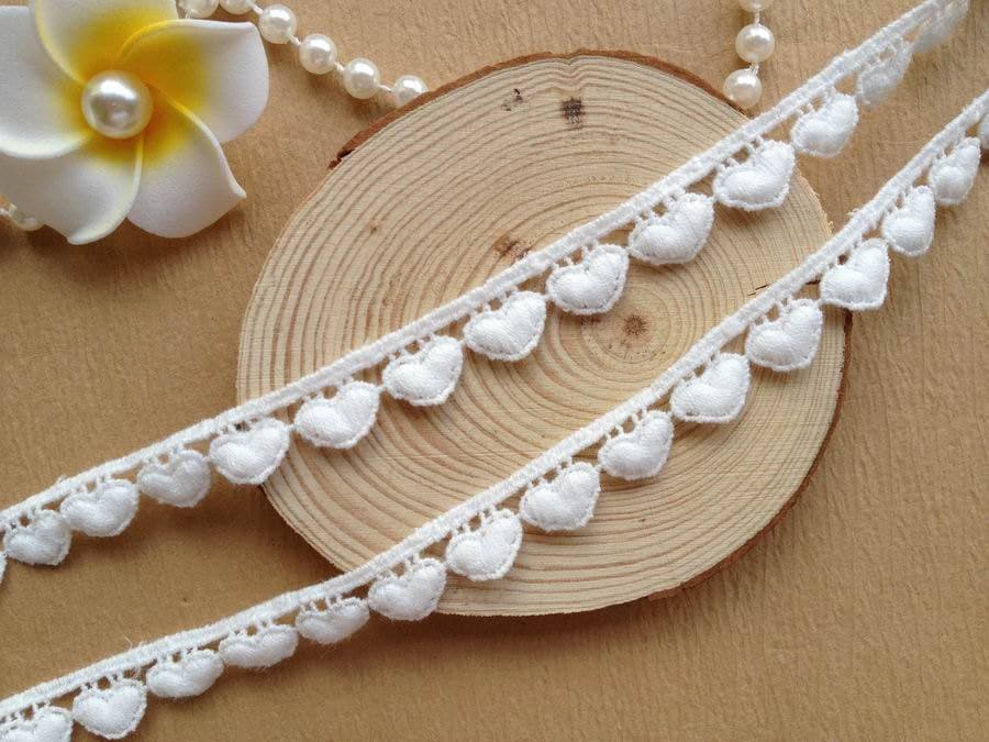 White Cotton Lace Trim Lovely Heart Trim for Sewing Home Decor - Etsy