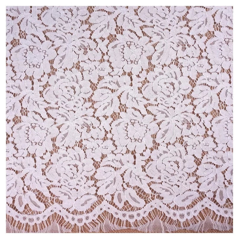 Green Lace Fabric Scalloped Flower Lace Trim Eyelash Trims | Etsy