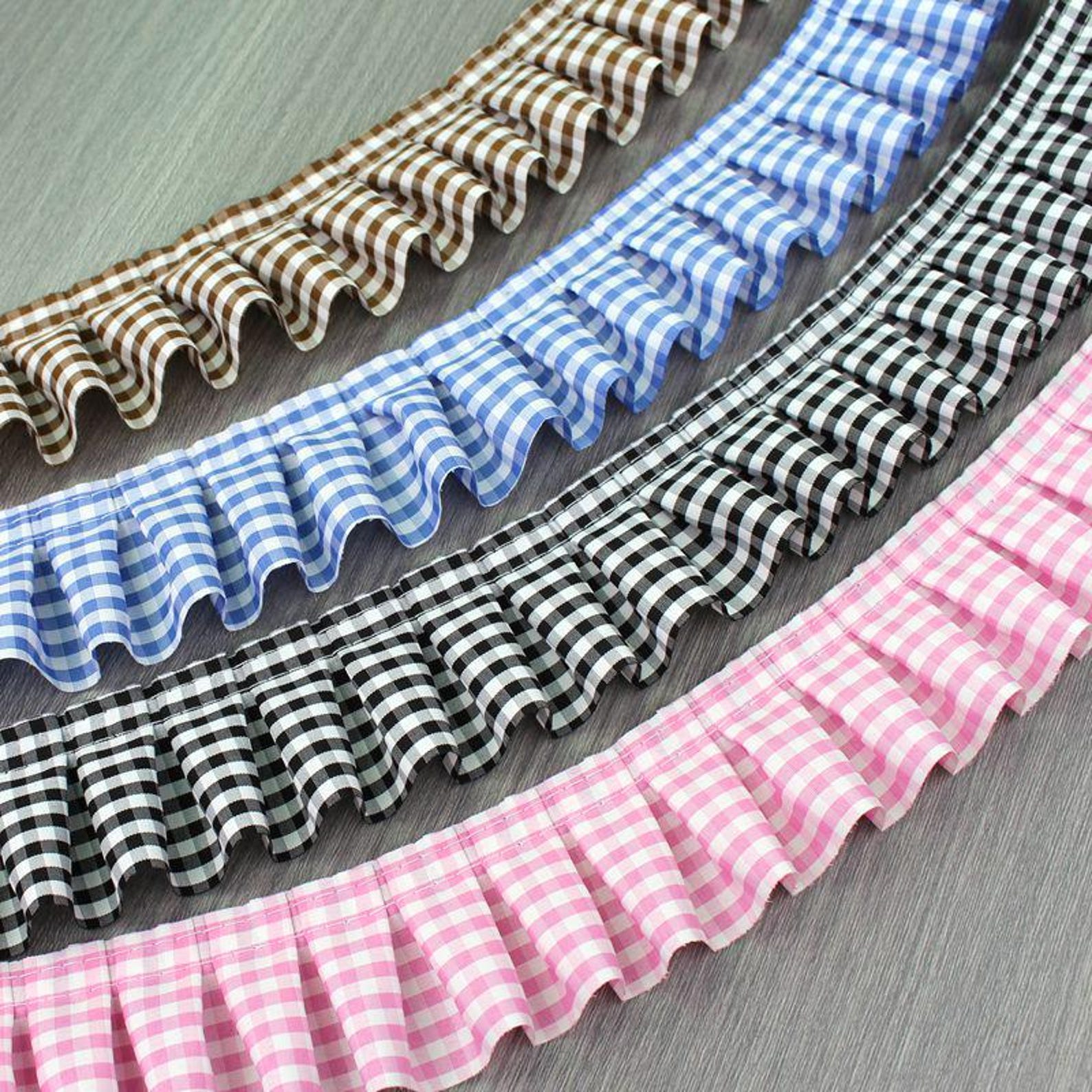 1.97" Width Pleated Lace Accessories, Cute Pleated Ruffled Lace Trim ...
