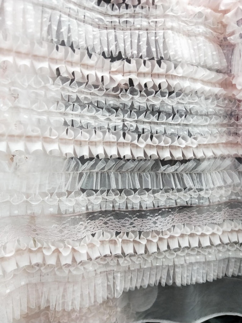 Pleated Fabric by the Yard Polka Dot Ruffled Trim Lace - Etsy