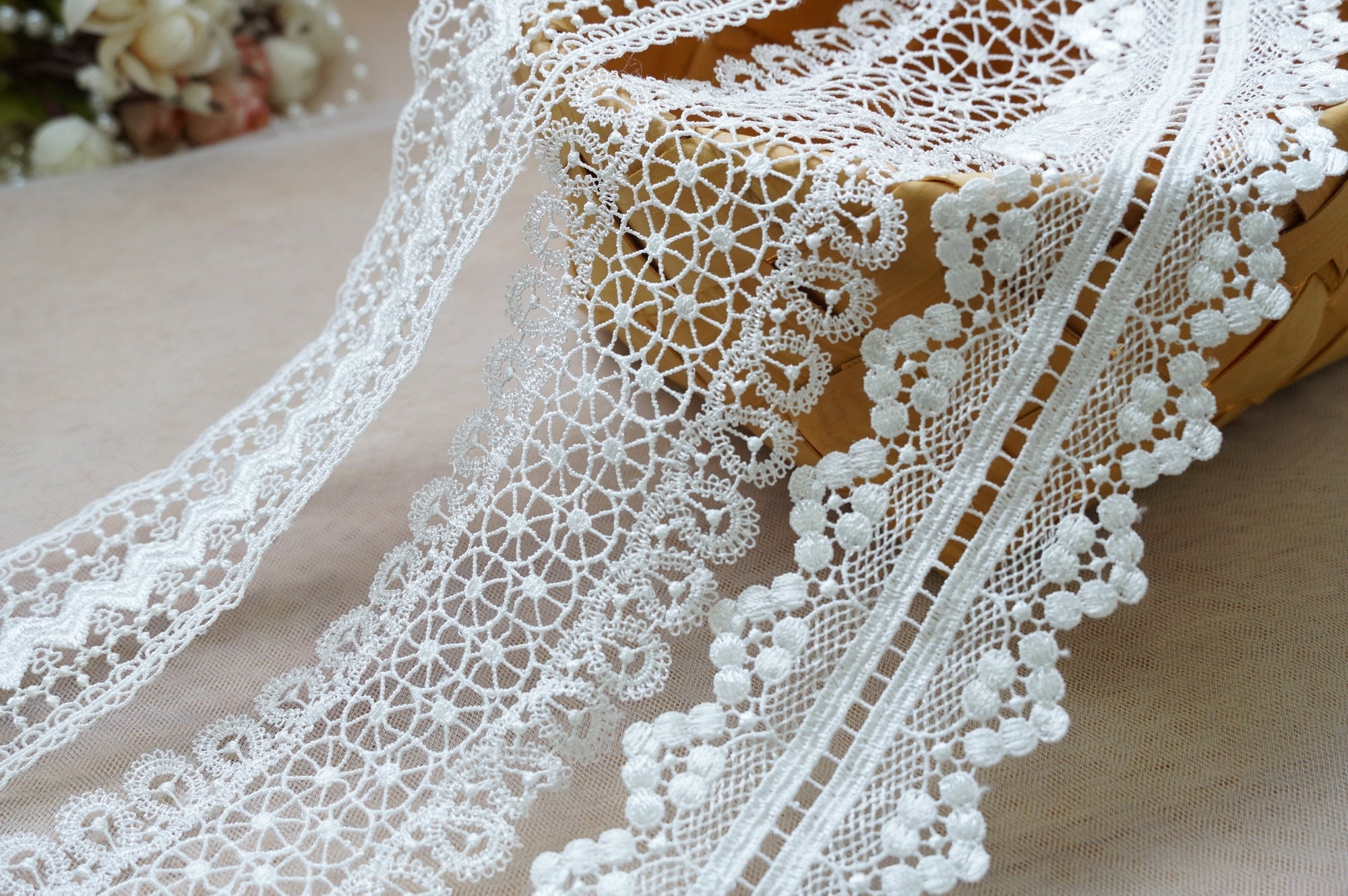 Off White Trimming, Wedding Venise Lace, Scalloped Lace Trim for ...