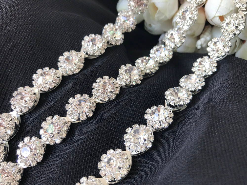 Wedding Rhinestone Trim Rhinestone Chain Trim Bridesmaid | Etsy