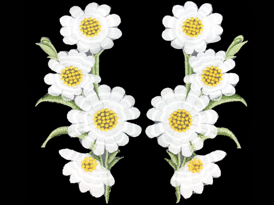 Pretty Daisy Flower Appliqué, Flower Sewing Applique Patch, Embroidery ...