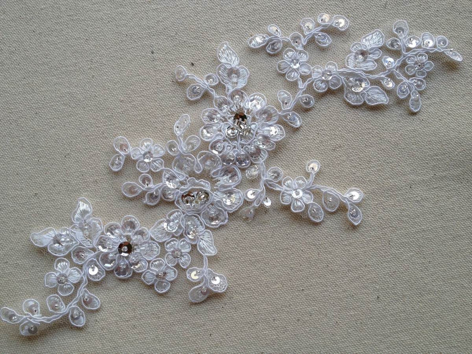 Bridal Beaded Applique in Ivory With Sequins for Weddings | Etsy