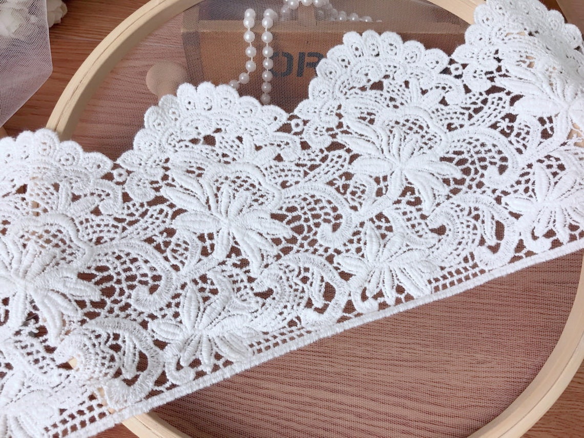 5.5 Wide Cotton Scalloped Lace off White Lace Trim - Etsy