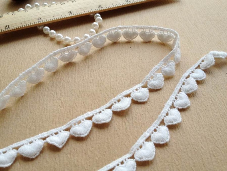 White Cotton Lace Trim Lovely Heart Trim for Sewing Home Decor - Etsy