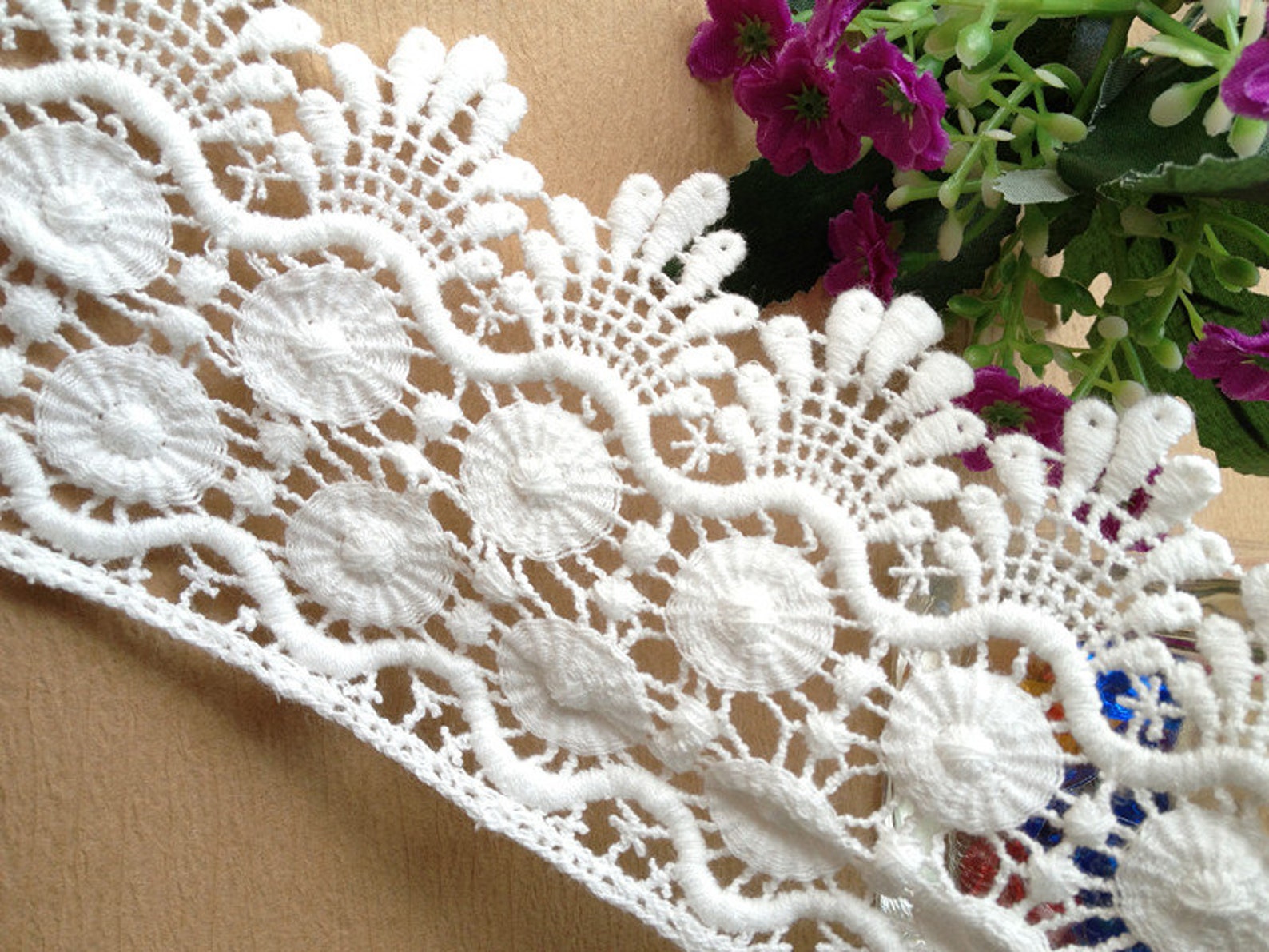 White Vintage Cotton Embroidery Lace Lace, Bridal Lace, Feather Pattern ...