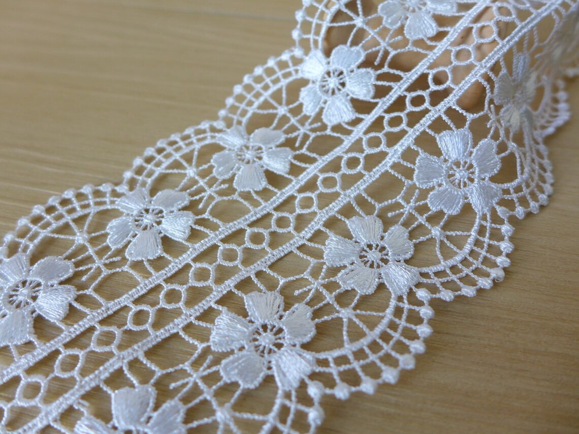 Venice Hollow Out Lace White Lace Trim for Headbands Cakes | Etsy