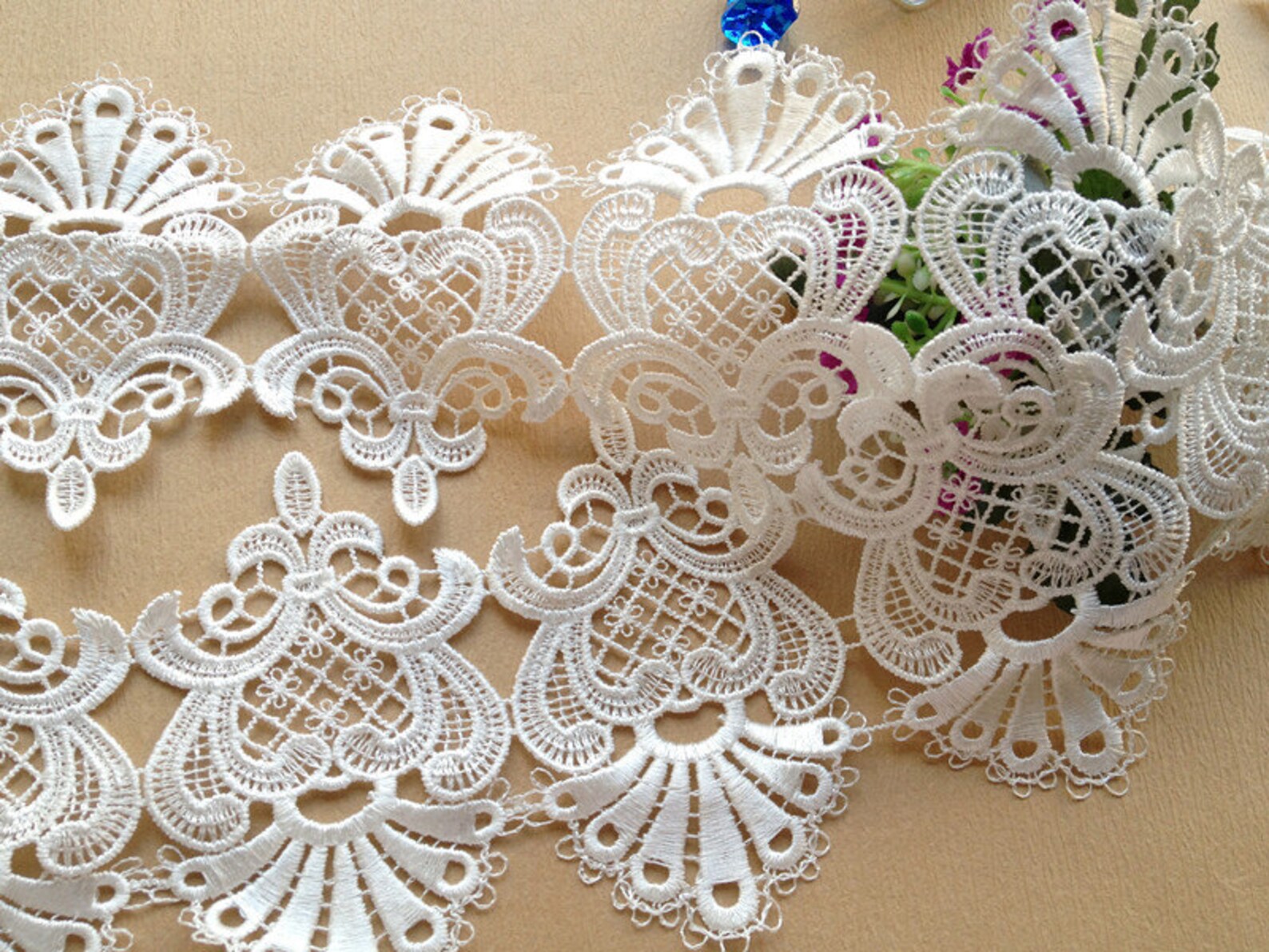 1 Yard White Venice Lace Trim Retro Lace Trim Wedding Gown - Etsy