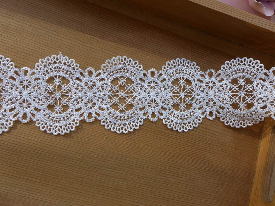 Vintage Style Lace Trim in White, Delicate Venice Lace for DIY Wedding ...