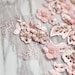 Lace Applique, Pink Flower Applique, Beaded Embroidered Bridal Applique ...