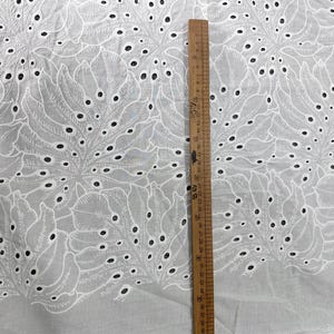 Cotton Eyelet Fabric off White Leaves Pattern 51" Wide Cotton Fabric ...