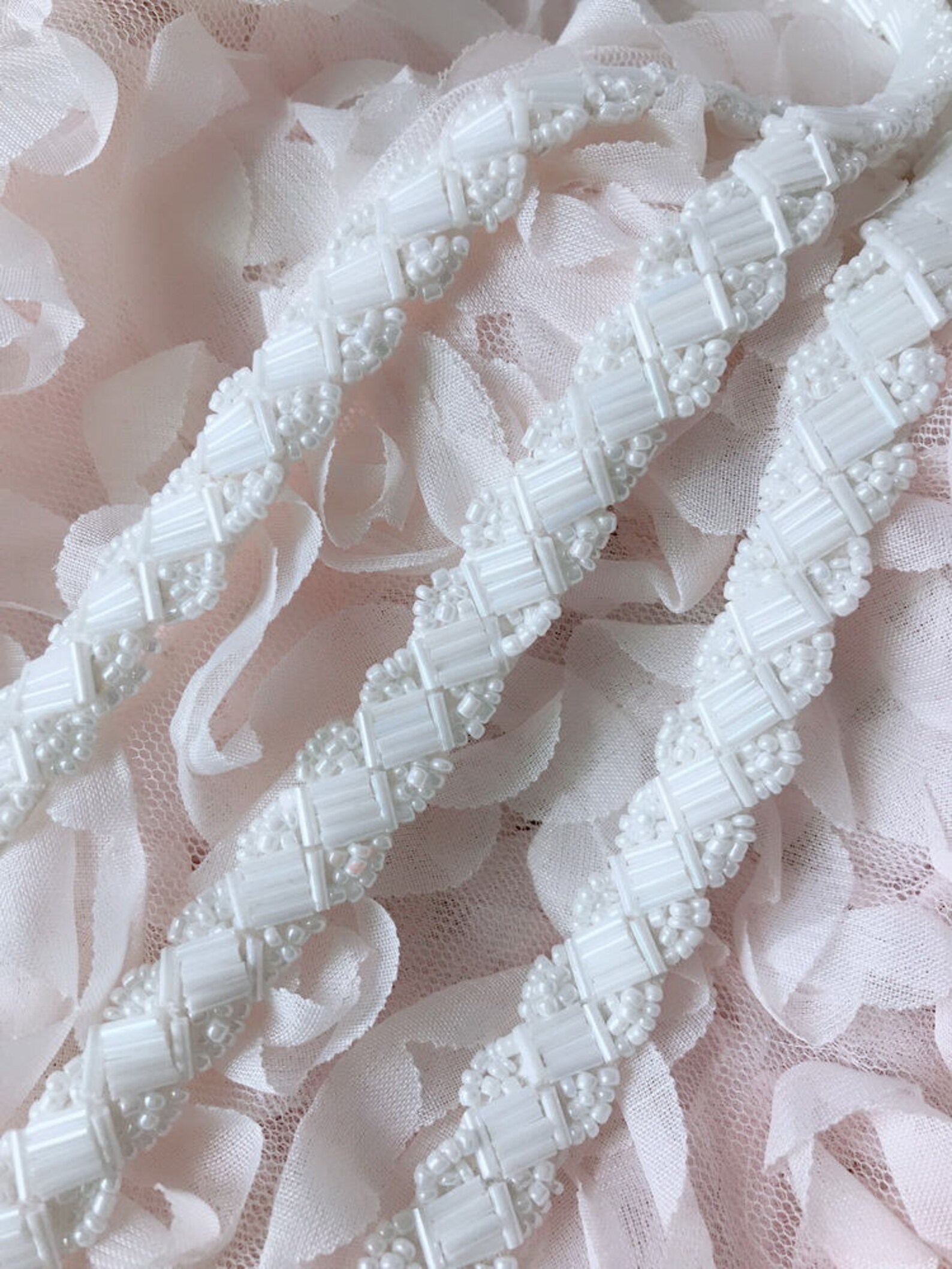 Wedding Beaded Trim in White for Bridesmaid Gown Baby - Etsy