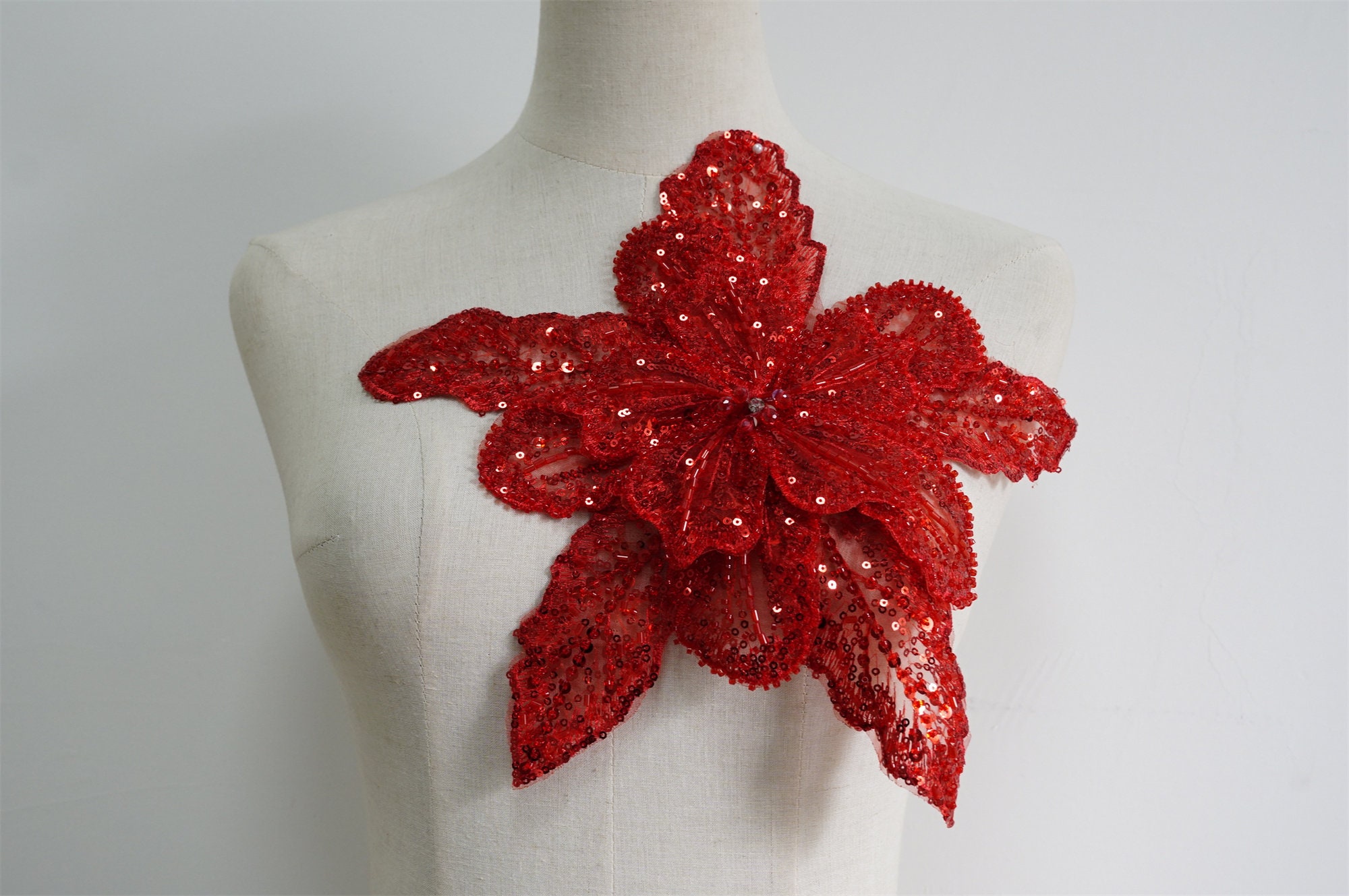 GOLD 3D Flower Appliqué for Lyrical Costumes, Ballet, Illusion Gowns ...