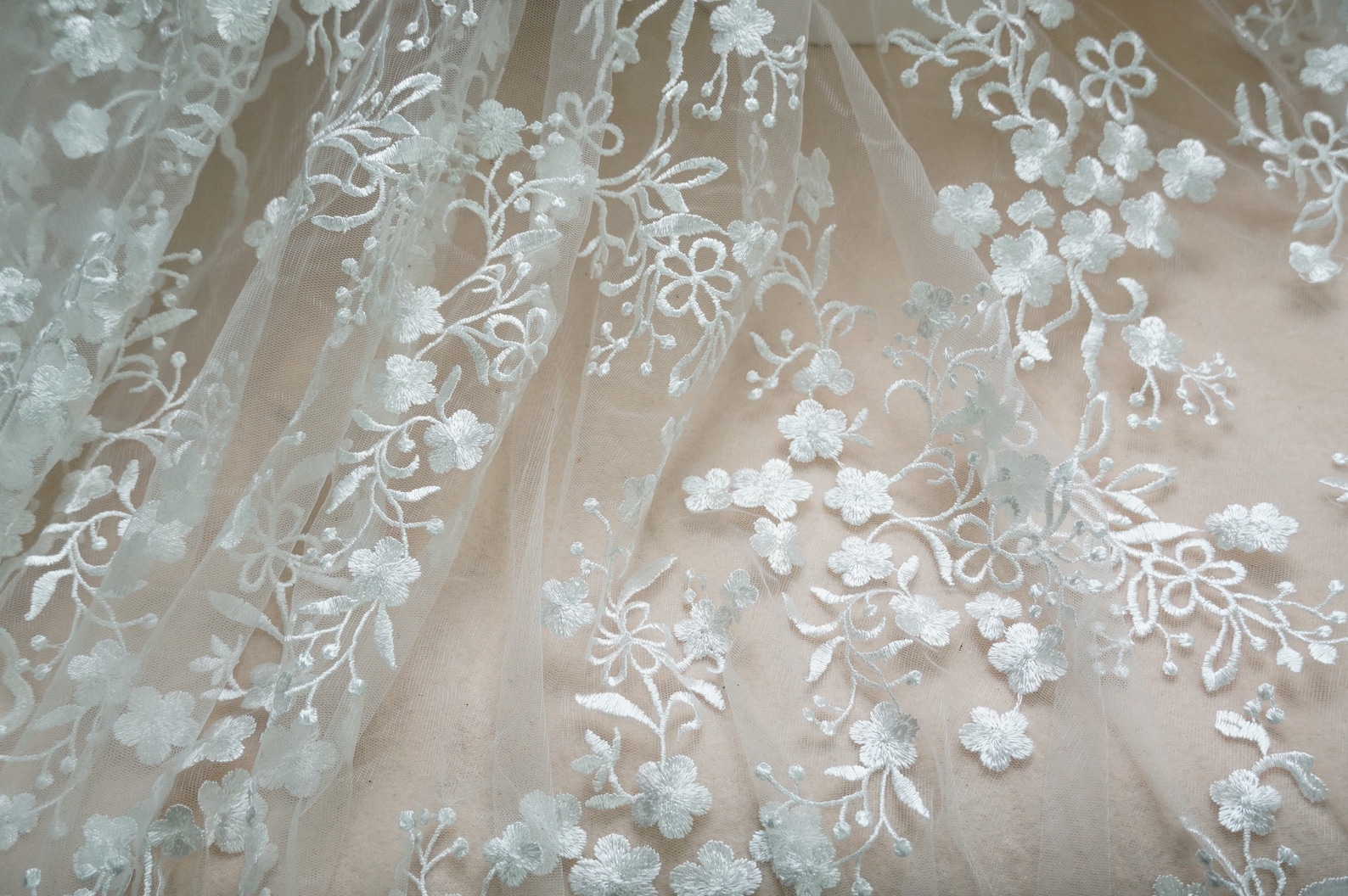 Ivory Floral Lace Embroidery Dress Fabric for Bridal Couture - Etsy