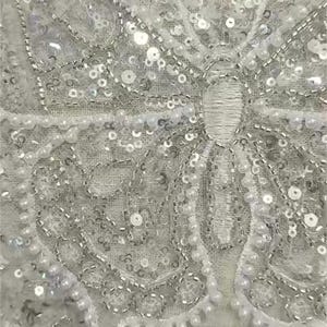 Butterfly Applique, Beaded Lace Applique, Bridal Embroidered Lace ...