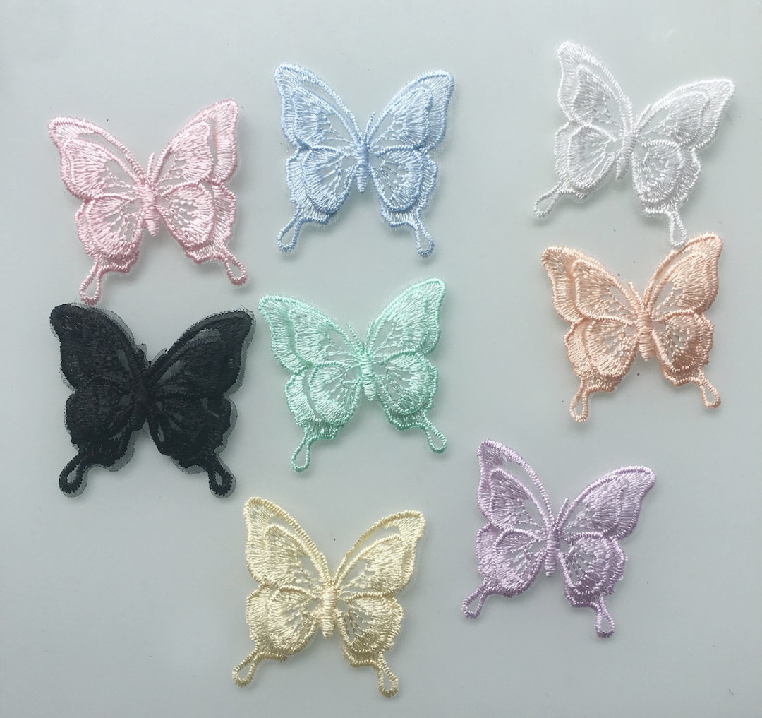 10 Pcs Butterfly Applique, Double Butterfly Sewing Applique for ...