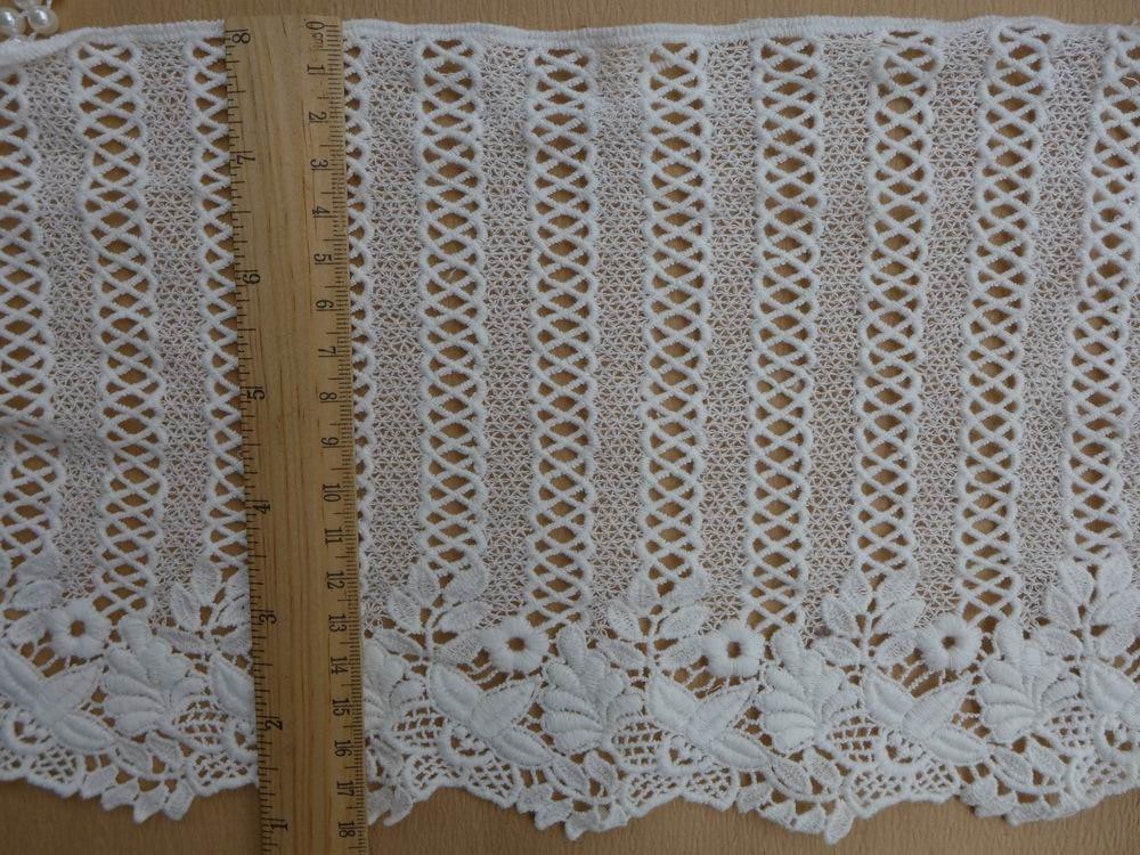 Vintage Cotton Lace Fabric Trim off White Wide Lace Trim - Etsy