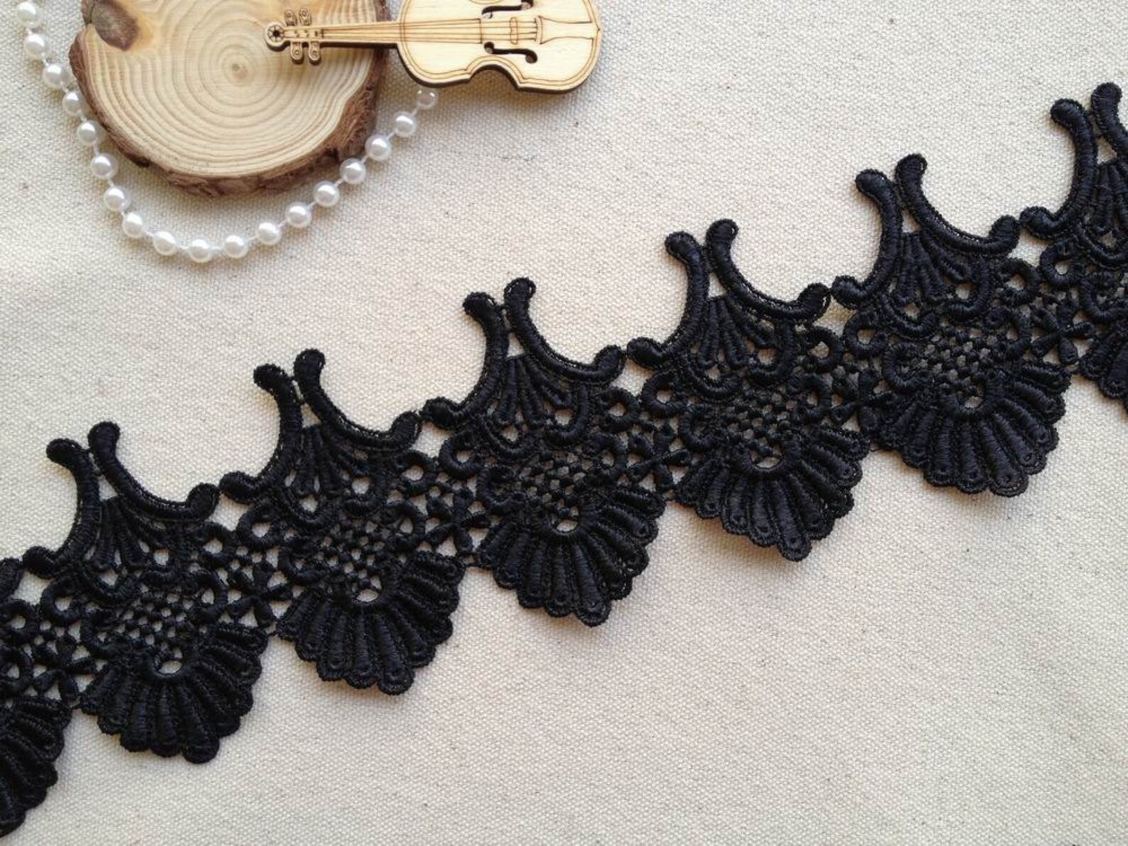 Gorgeous Black Venise Lace Trim Vintage Victorian Lace for Black Bridal ...