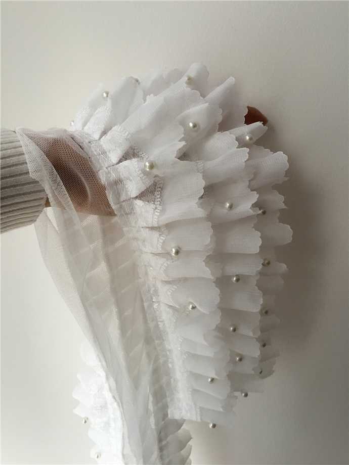 1 Yard Beaded Ruffled Chiffon Lace Trim 3 Layers Ivory Bead | Etsy India