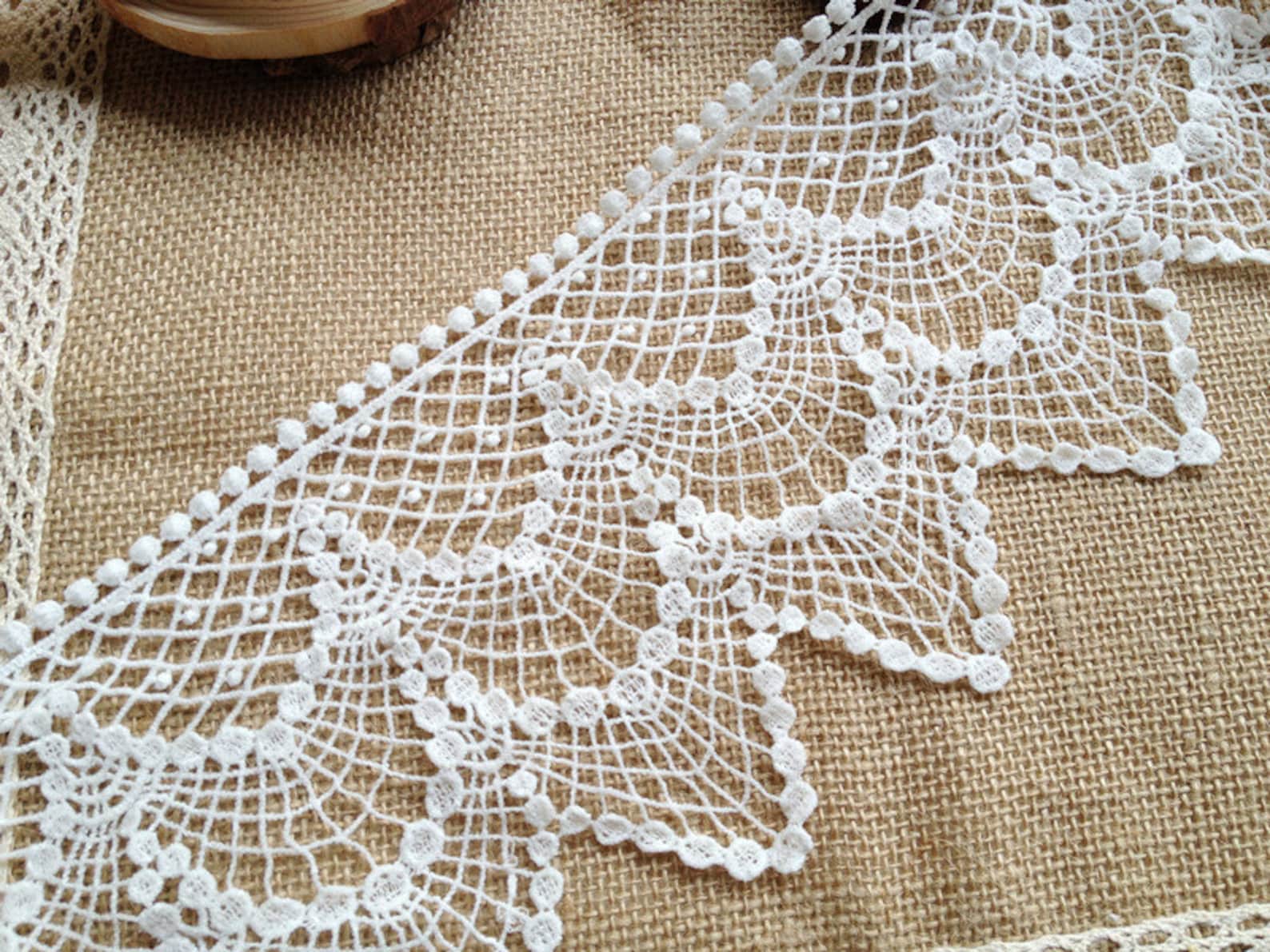 Cotton Lace Trim Vintage Crochet Lace off White Hollowed Out Lace Trim ...