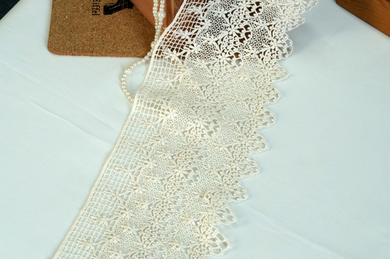 Cotton Trim Crochet Style Lace Trim Beige Cotton Scalloped Lace ...