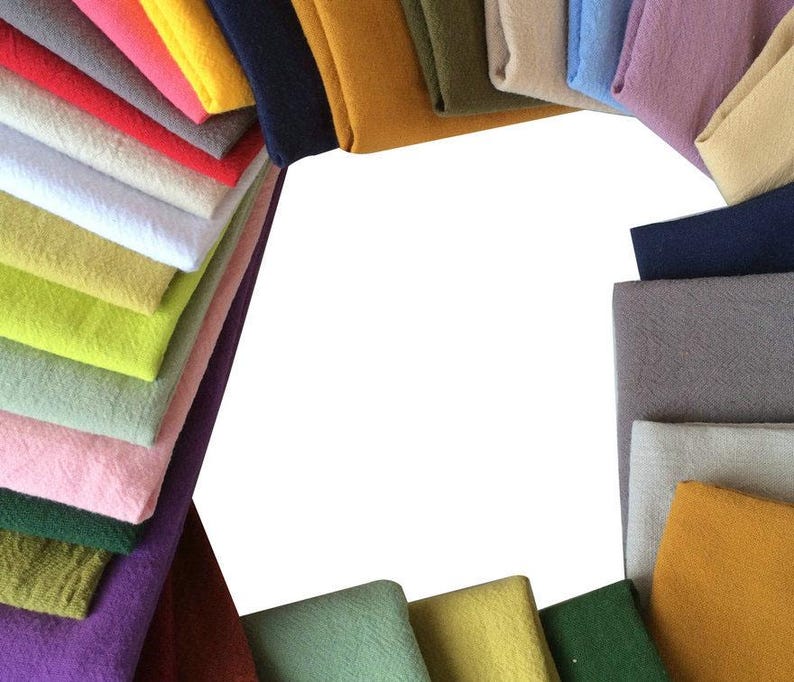 28 Colors - Cotton Linen Crepe Fabric, Comfortable Linen Fabric for ...