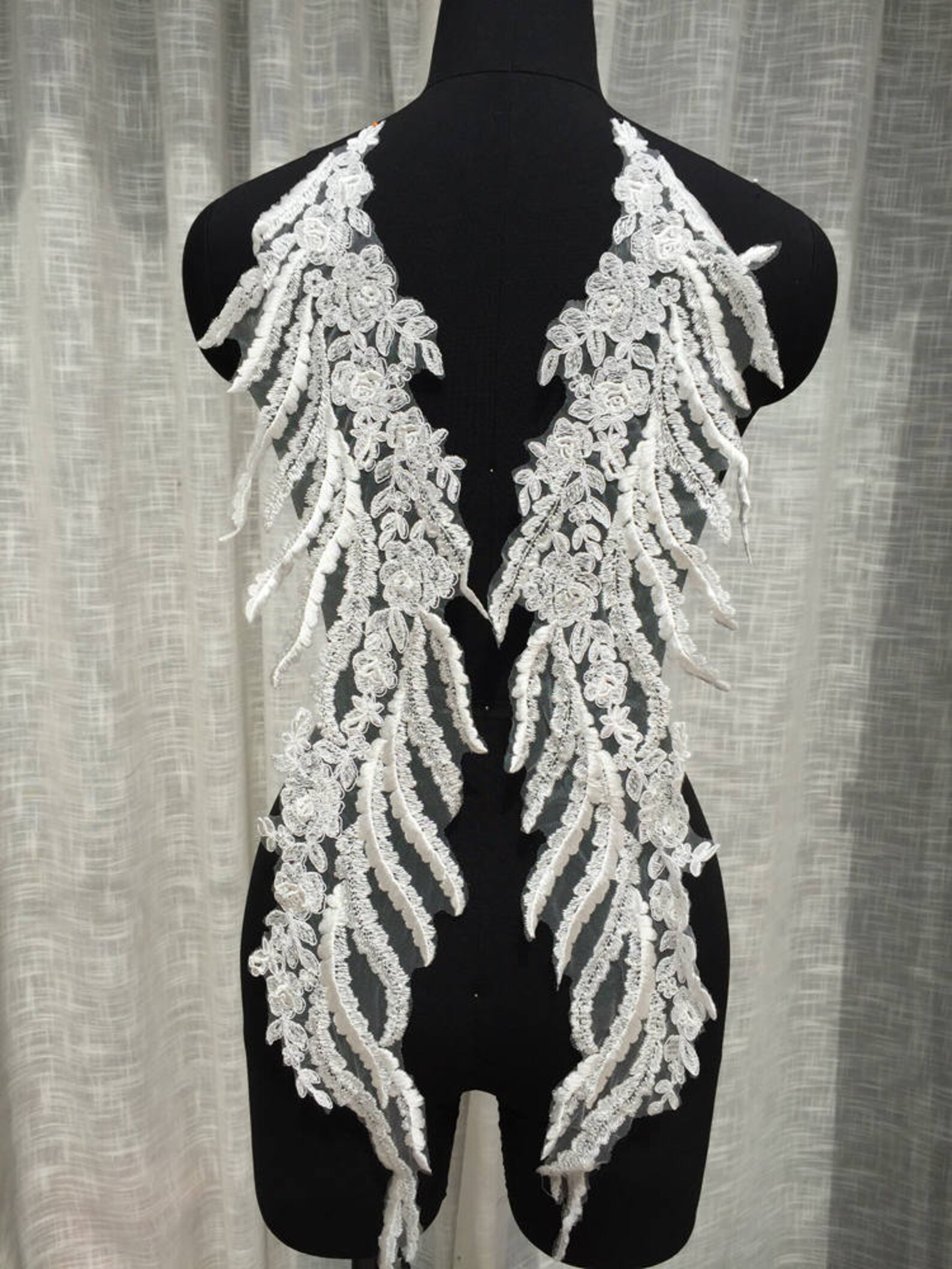 Chic Feather Style Embroidery Applique off White Lace - Etsy