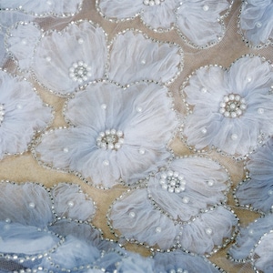 Beautiful Bridal Lace With Large Flowers, Pearls Beaded 3D Florals Lace ...