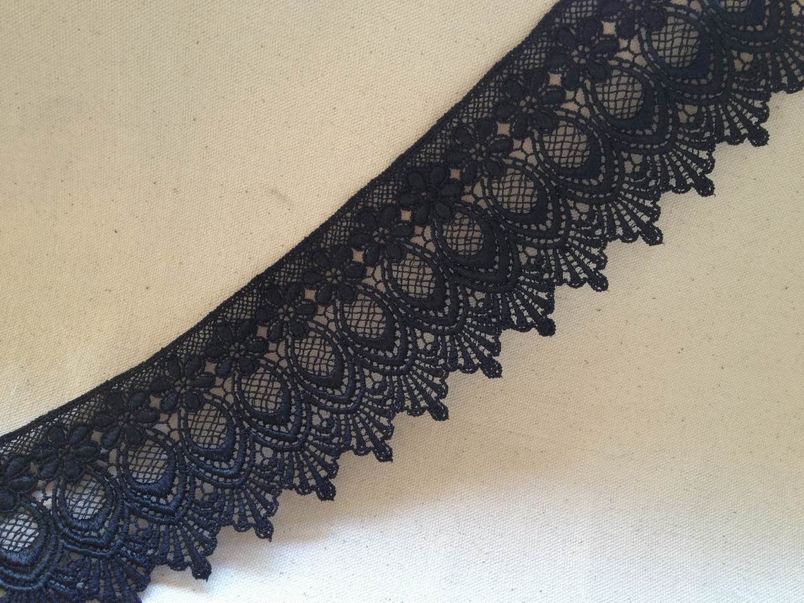 Antique Lace Trim Victorian Venice Lace in Black for Bridal | Etsy